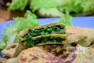 Flapjacks with Chinese chives - Vegan recipe | Ropovka.com